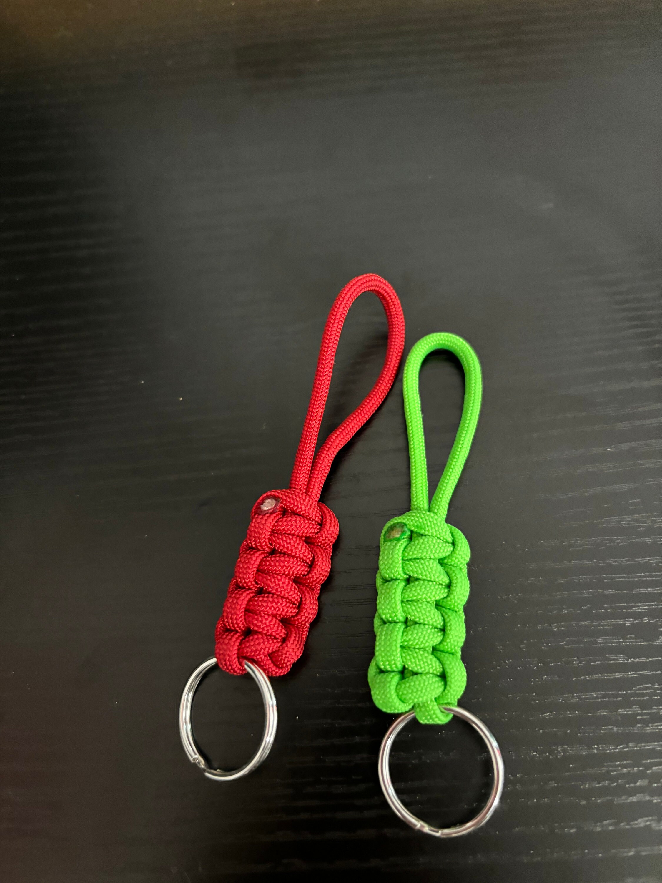 Mini Red and Green Paracord Keychains (both Included in One Order) - Etsy
