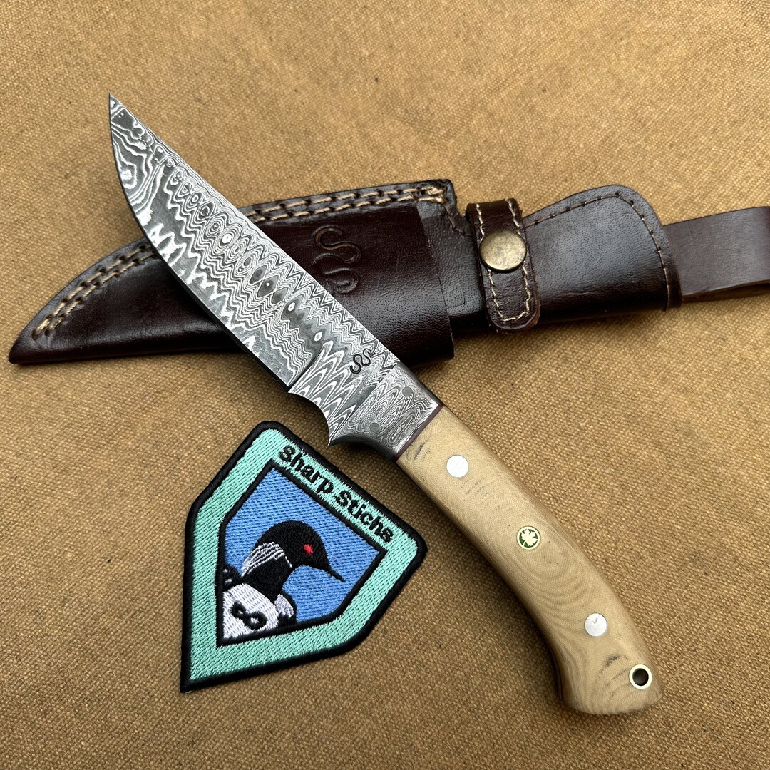 SS Hand Forged 10 INCH Damascus Steel Hunting Skining Camping Knife ...