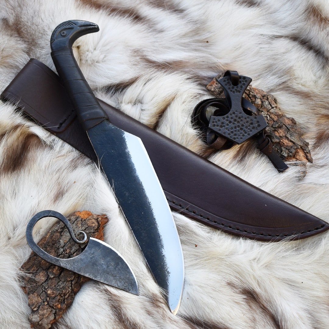 Premium 3 in 1 Viking Raven Knife Set With Gift Box, Viking Knife, a 4 ...