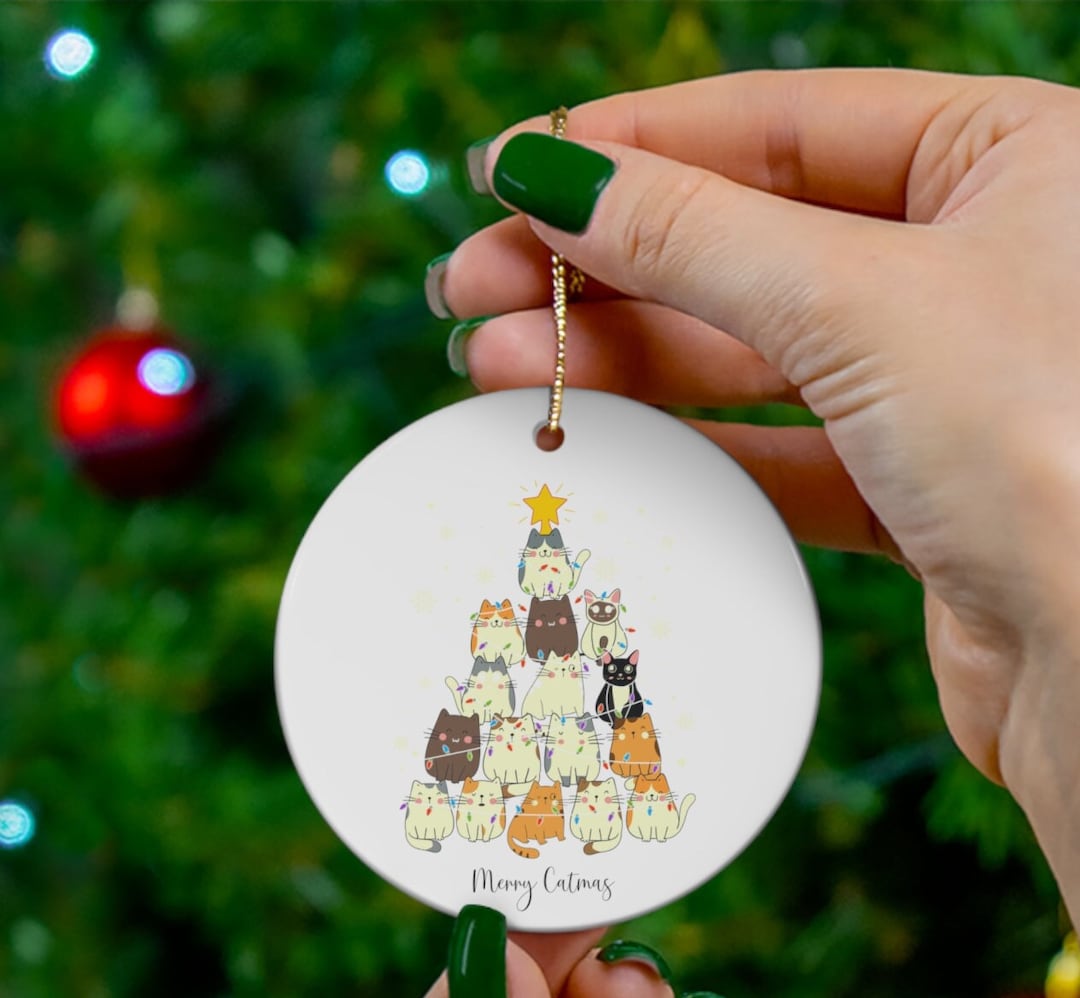 Merry Catmas Christmas Ornament, Cat Christmas Ornament, Catmas, Cat ...