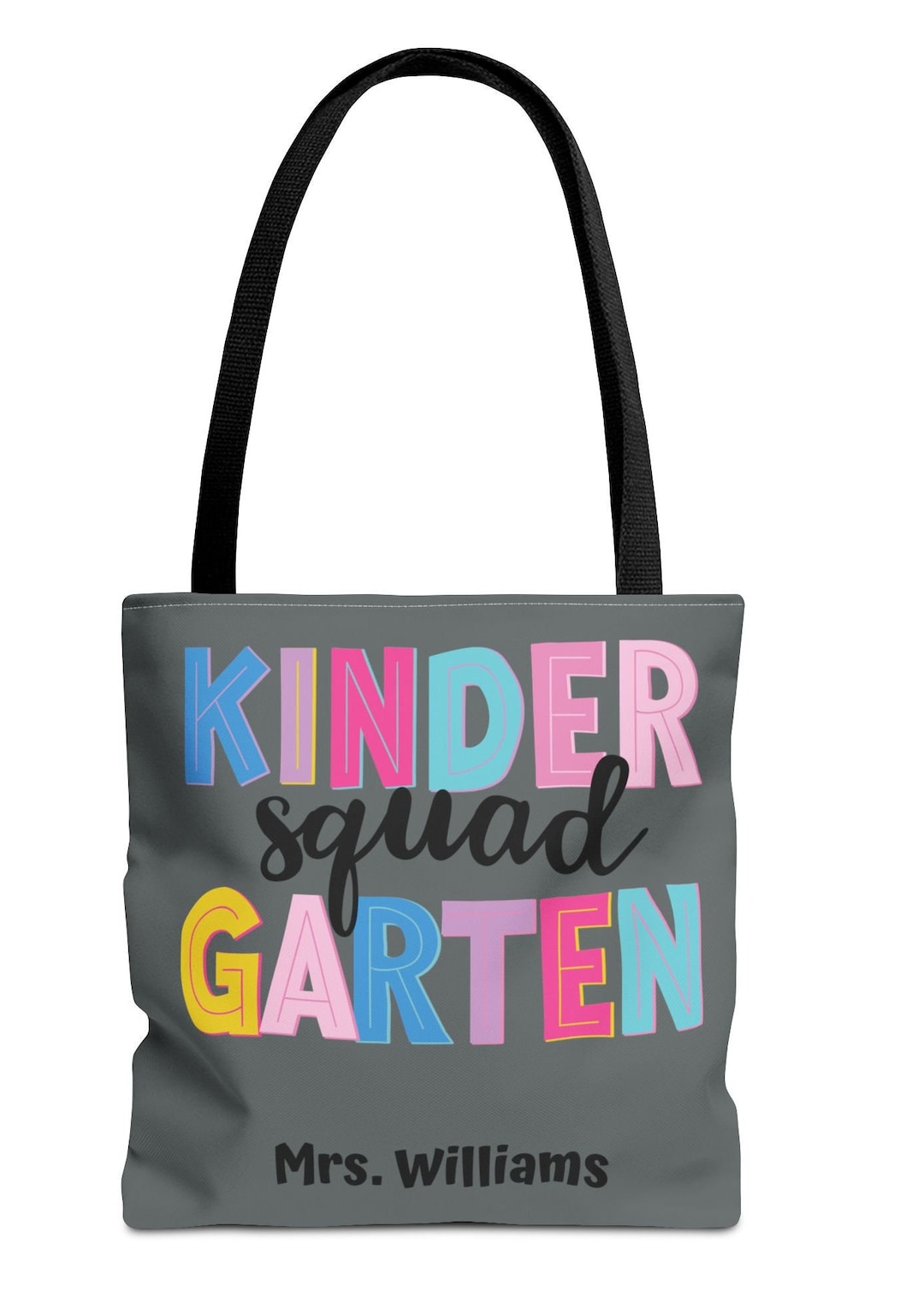 Personalized Teacher Tote for Classroom Supply Carrier Gray Design ...