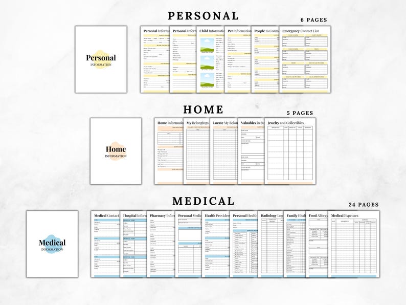 Emergency Binder, End of Life Planner, Legacy Journal (printable PDF ...