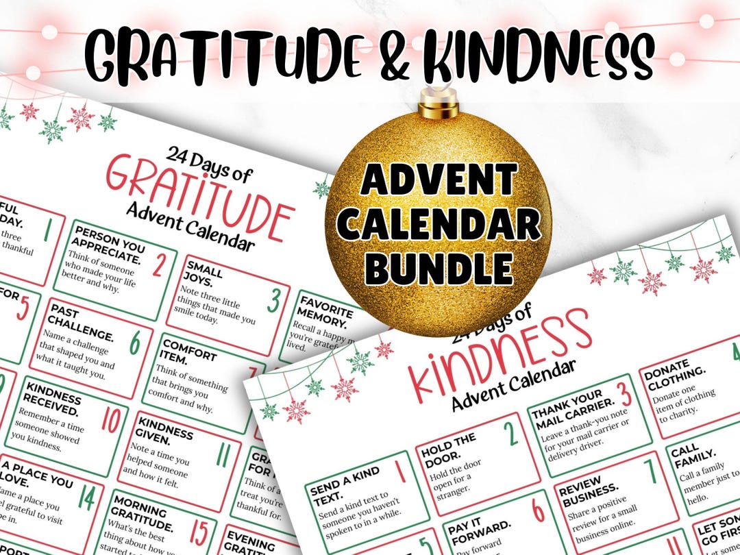 Kindness and Gratitude Advent Calendar Bundle for Adults | 24 Days of ...