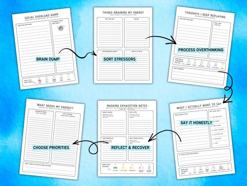 Anxiety Mental Health Journal Worksheets, Coping Strategies Workbook ...