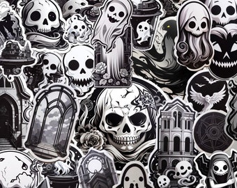 Black and White Goth Sticker Pack - Etsy