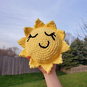 Sunshine Plush Crochet Pillow - Etsy
