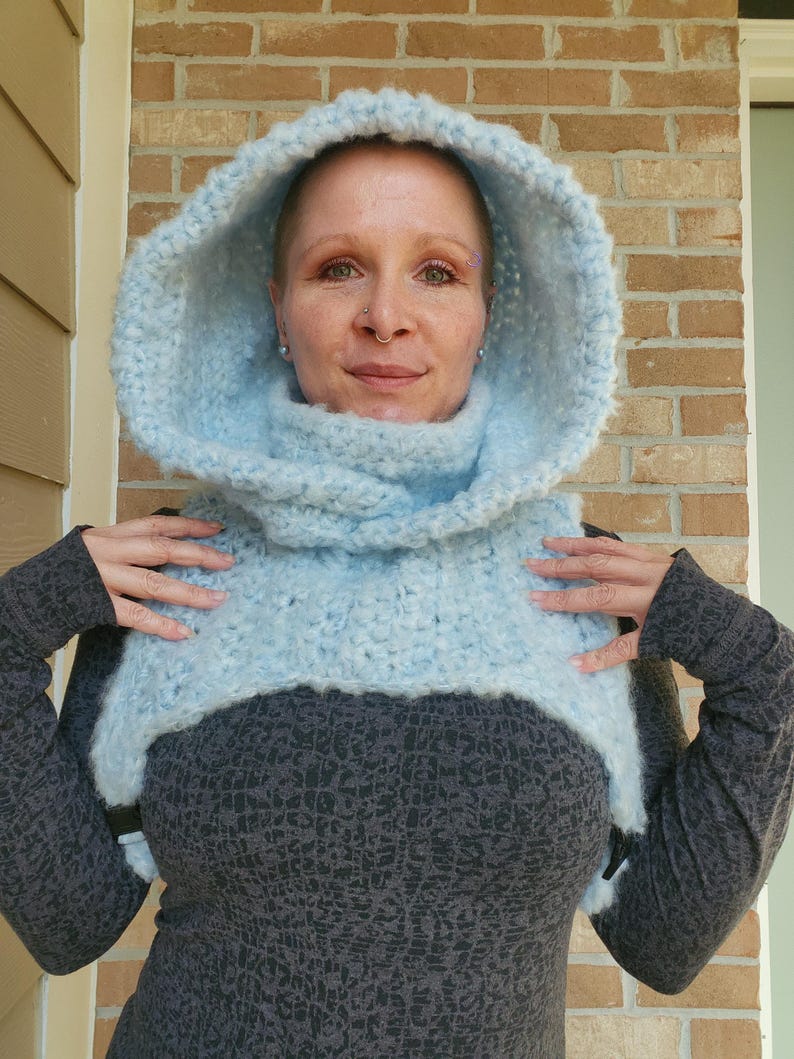 S-XL Matrixx Hood Pale Blue Winter Hood Hat - Etsy