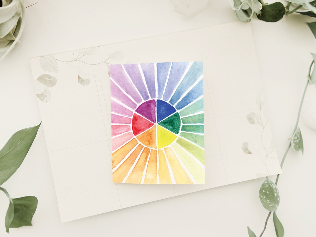 Color Wheel | Hand Drawn Card | Artist Designed + Illustrated | Mix ...