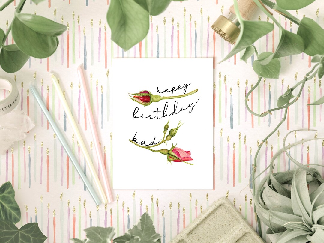 Happy Birthday Bud | Hand Drawn Birthday Card | Artist Designed ...