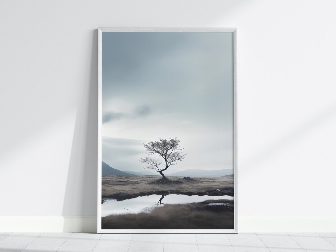 LONE SENTINEL - Solitary Tree Digital Print, Tree Print, Home Decor ...