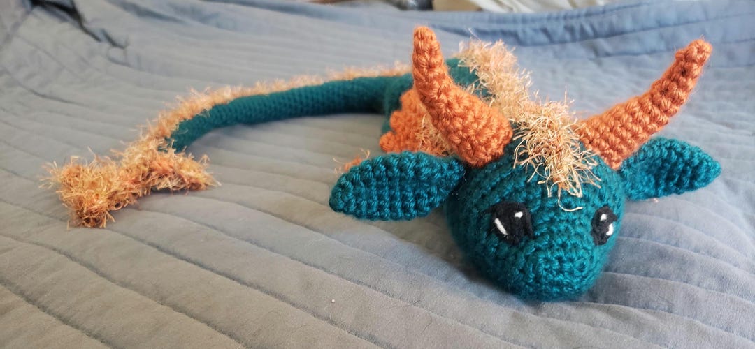 Large Crochet Dragon Stuffed Animal - Etsy