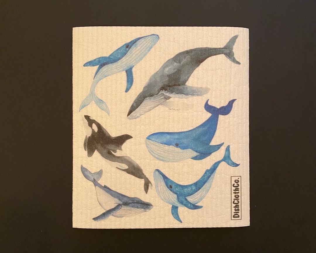 Whales Swedish Dishcloth Sponge Cloth - Etsy