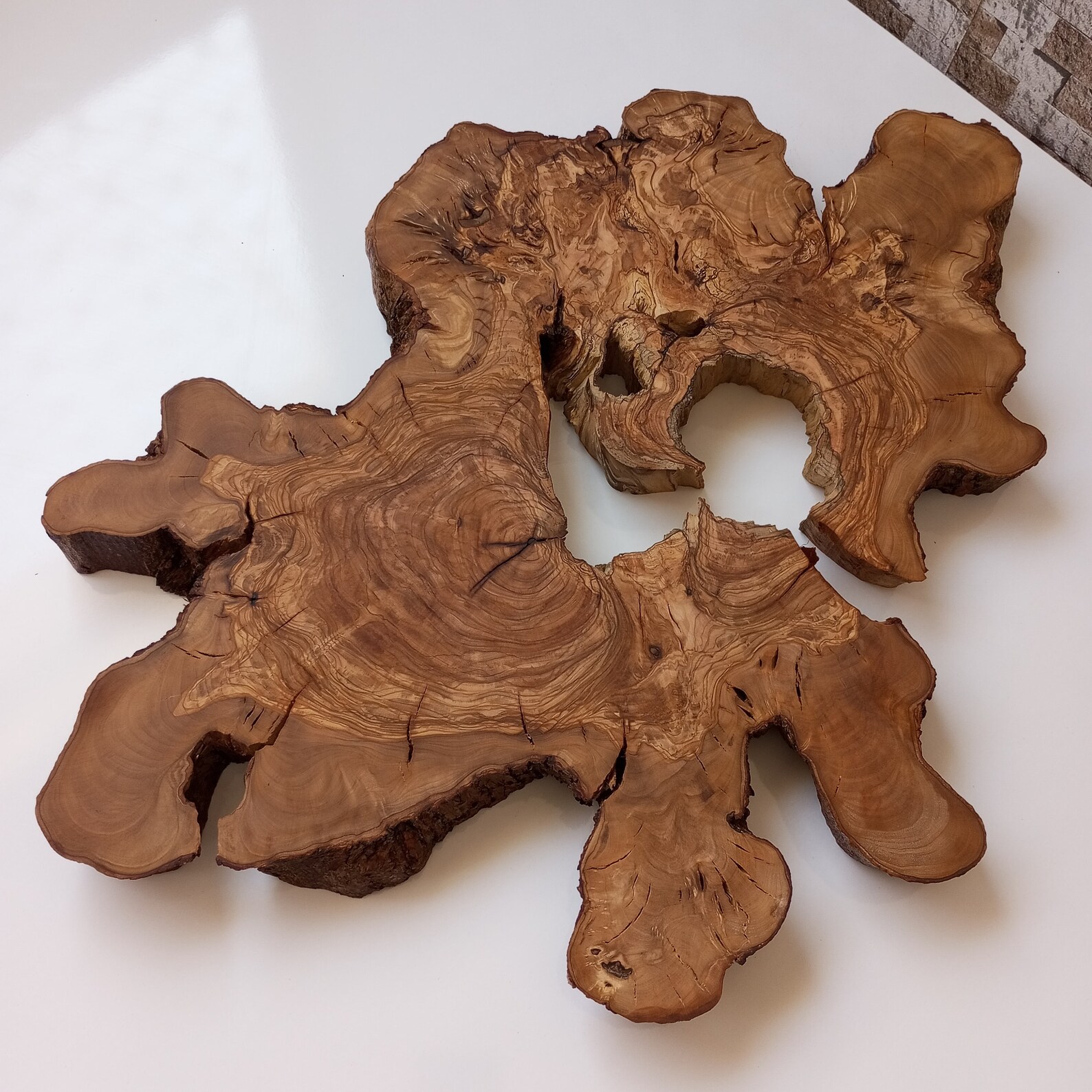 26-20 Inch Live Edge Olive Root Slices.olive Tree Root Slice.raw ...