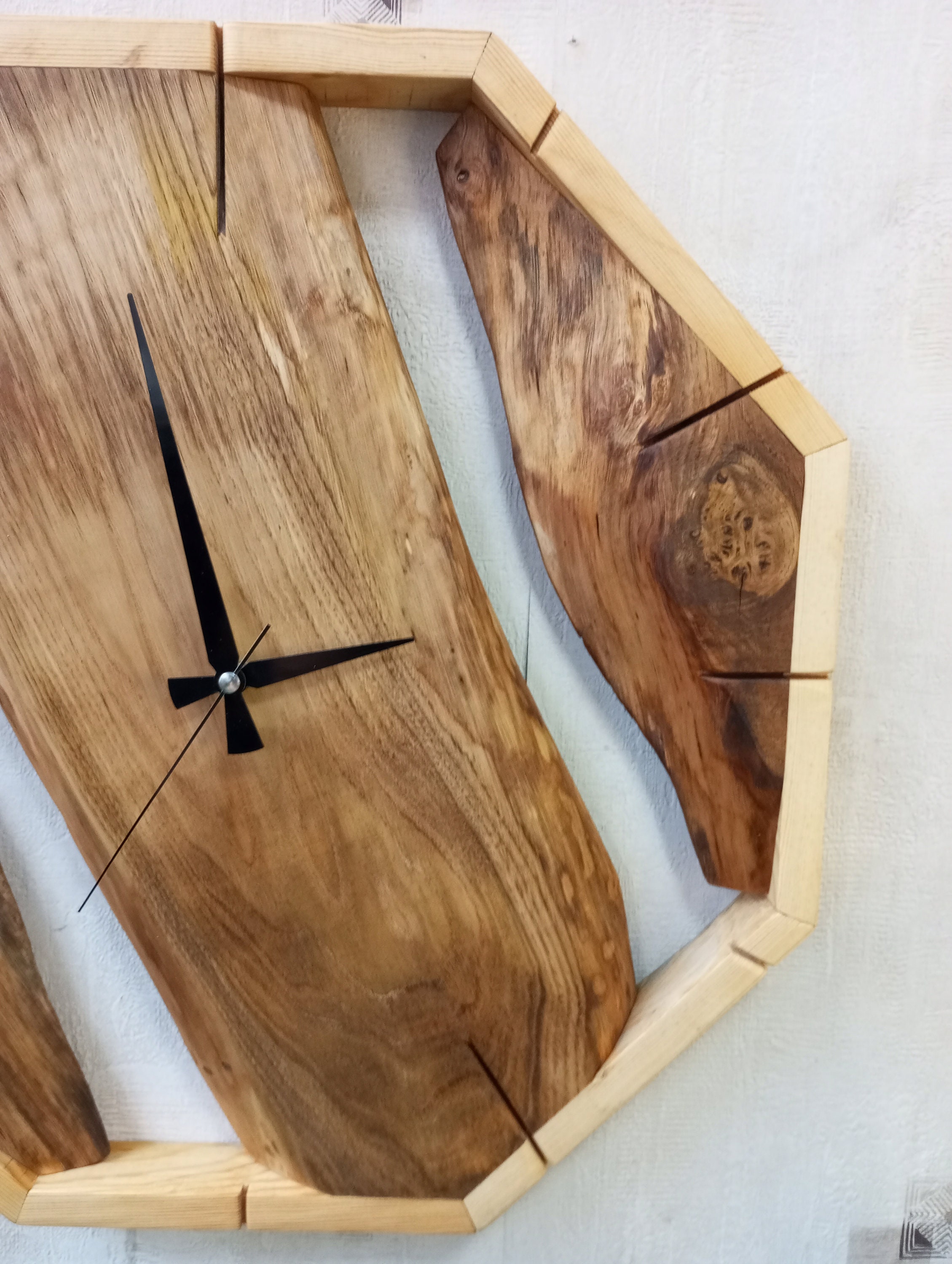 Chestnut Wall Clock,octagon Wall Clock,custom Made Wooden Framed,wall ...