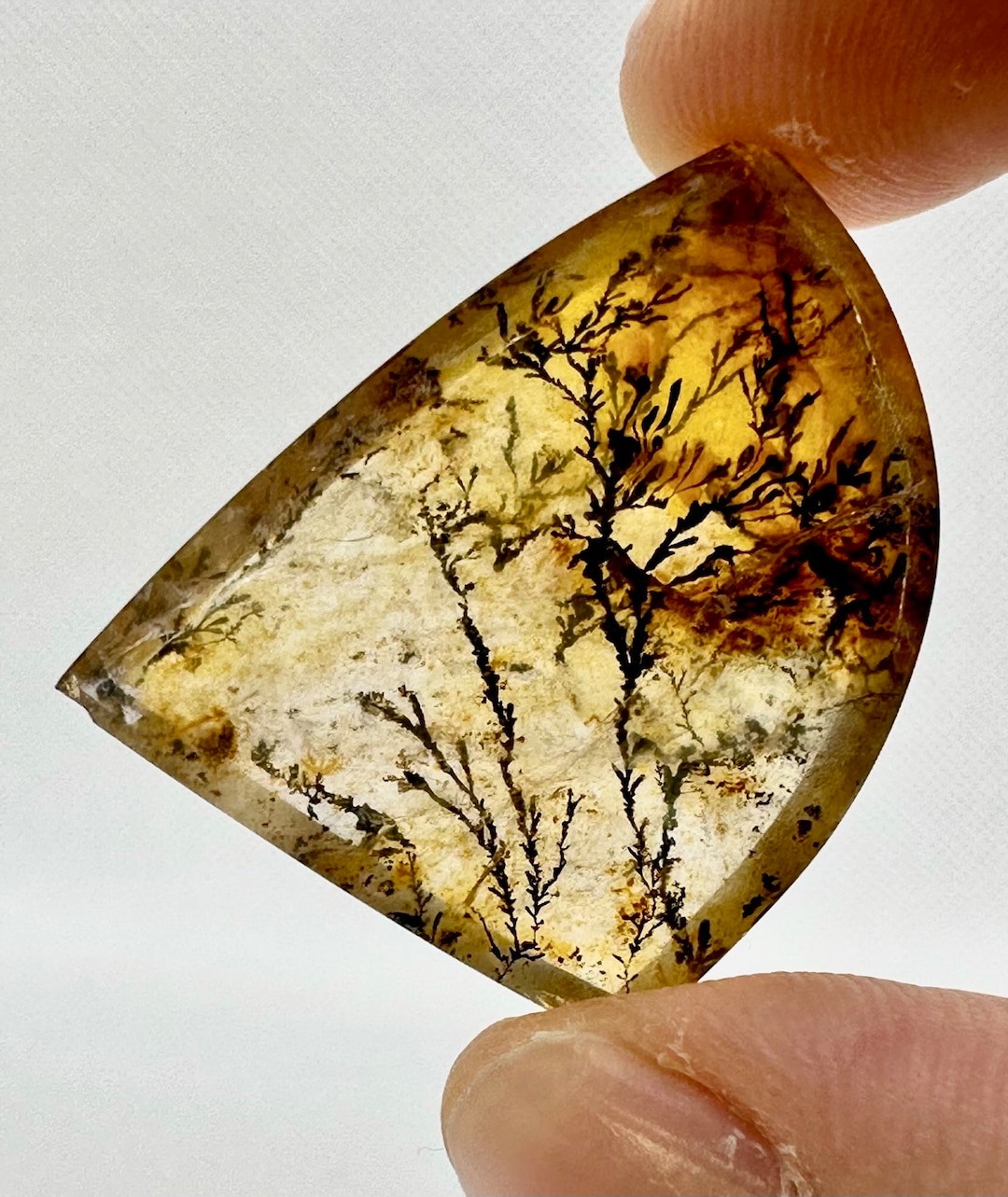 Dendritic Quartz Cabochon, Natural Brazilian Dendrite Quartz, Hematoid ...