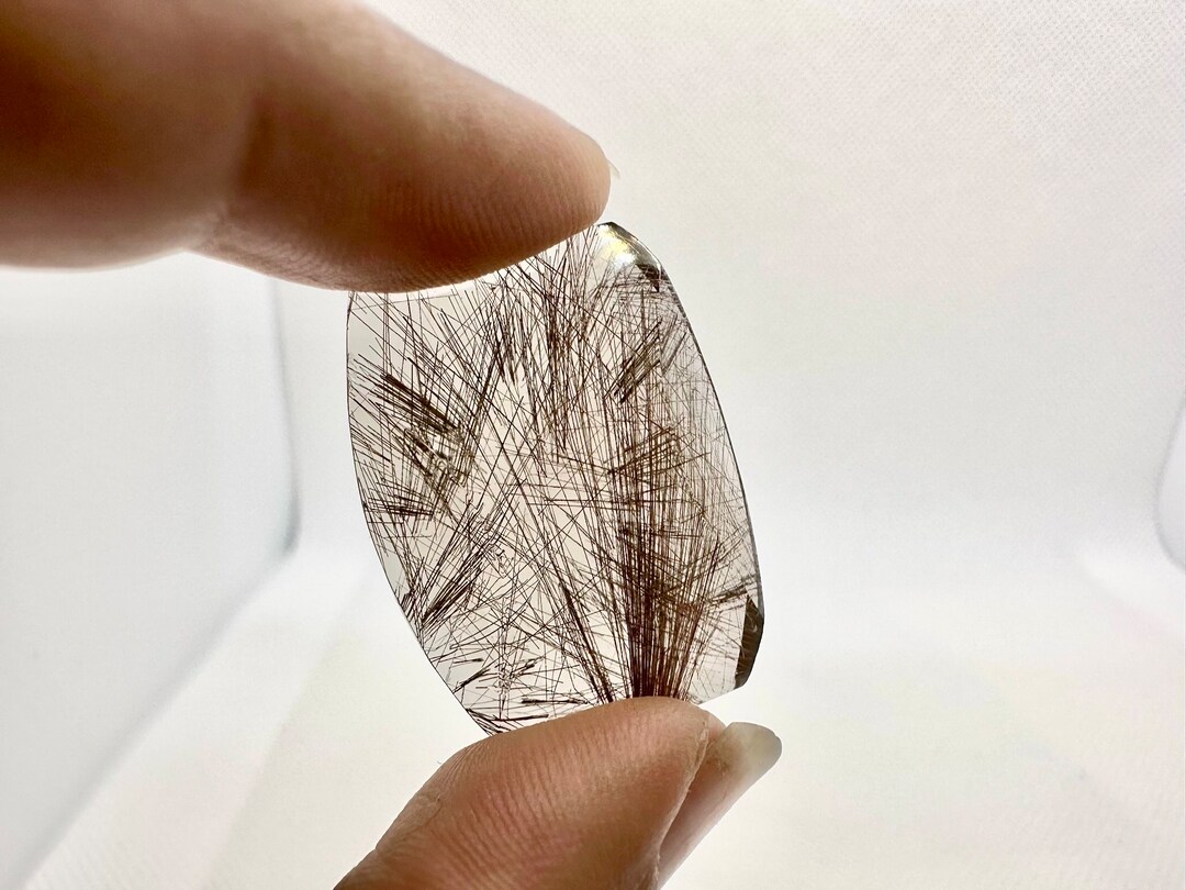 Smokey Copper Rutilated Quartz Cabochon/ Smoky Brazilian Rutile Quartz ...