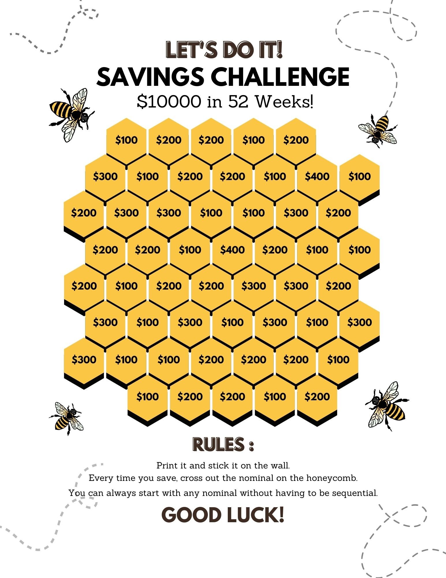 52 Week Budget Challenge - Etsy