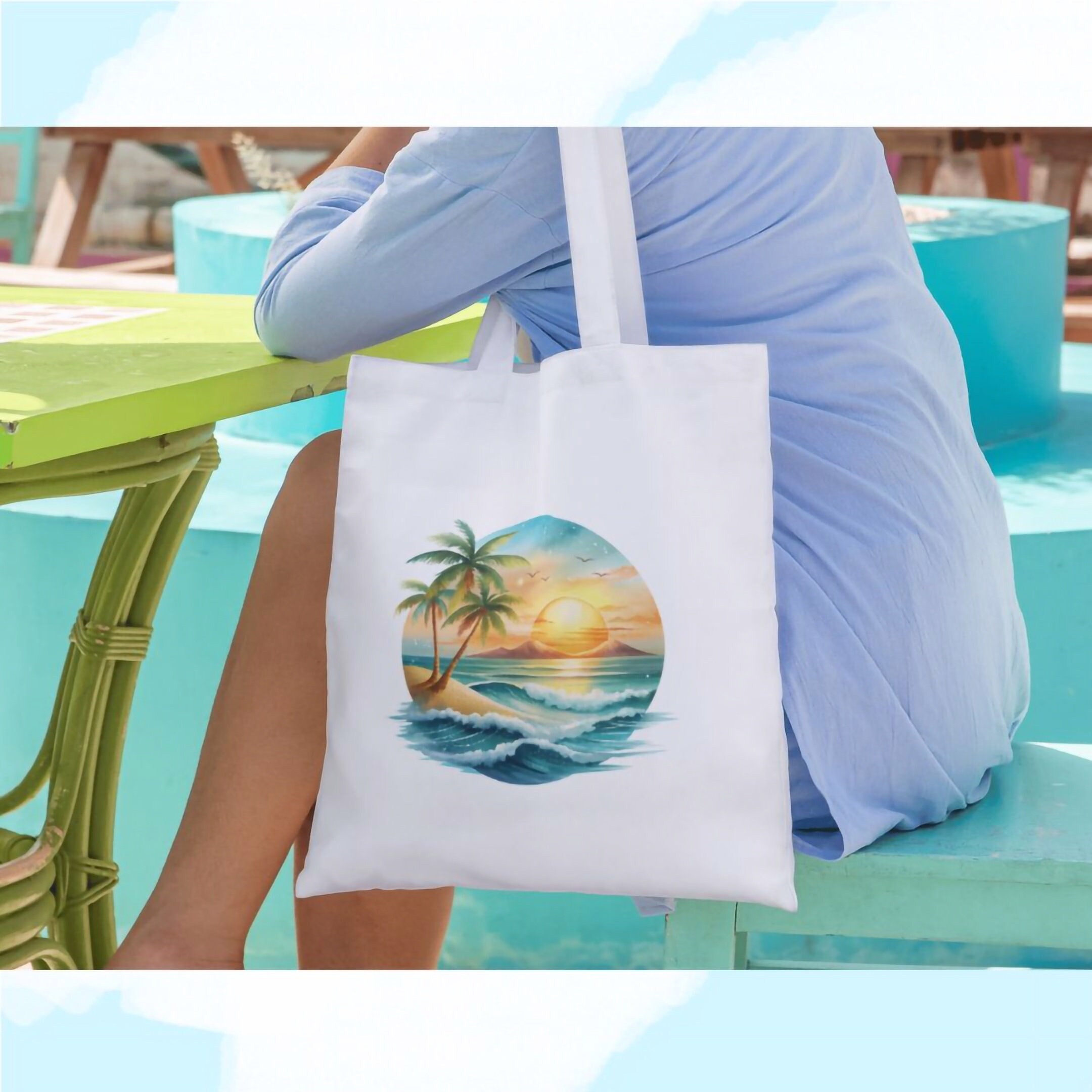 Tropical Sunset Clipart Bundle.a Set of Watercolor Tropical Sunsets for Posters, T-shirt ...