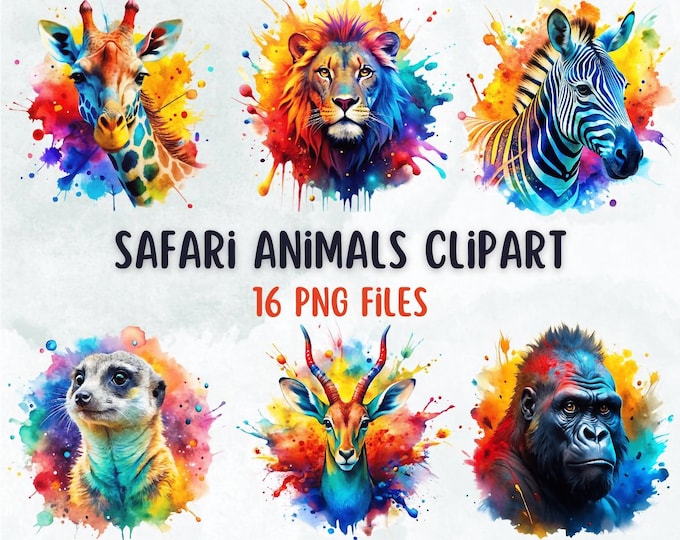 Safari Animals Clipart Bundle,africa Animals Clipart Set,wild Animals ...