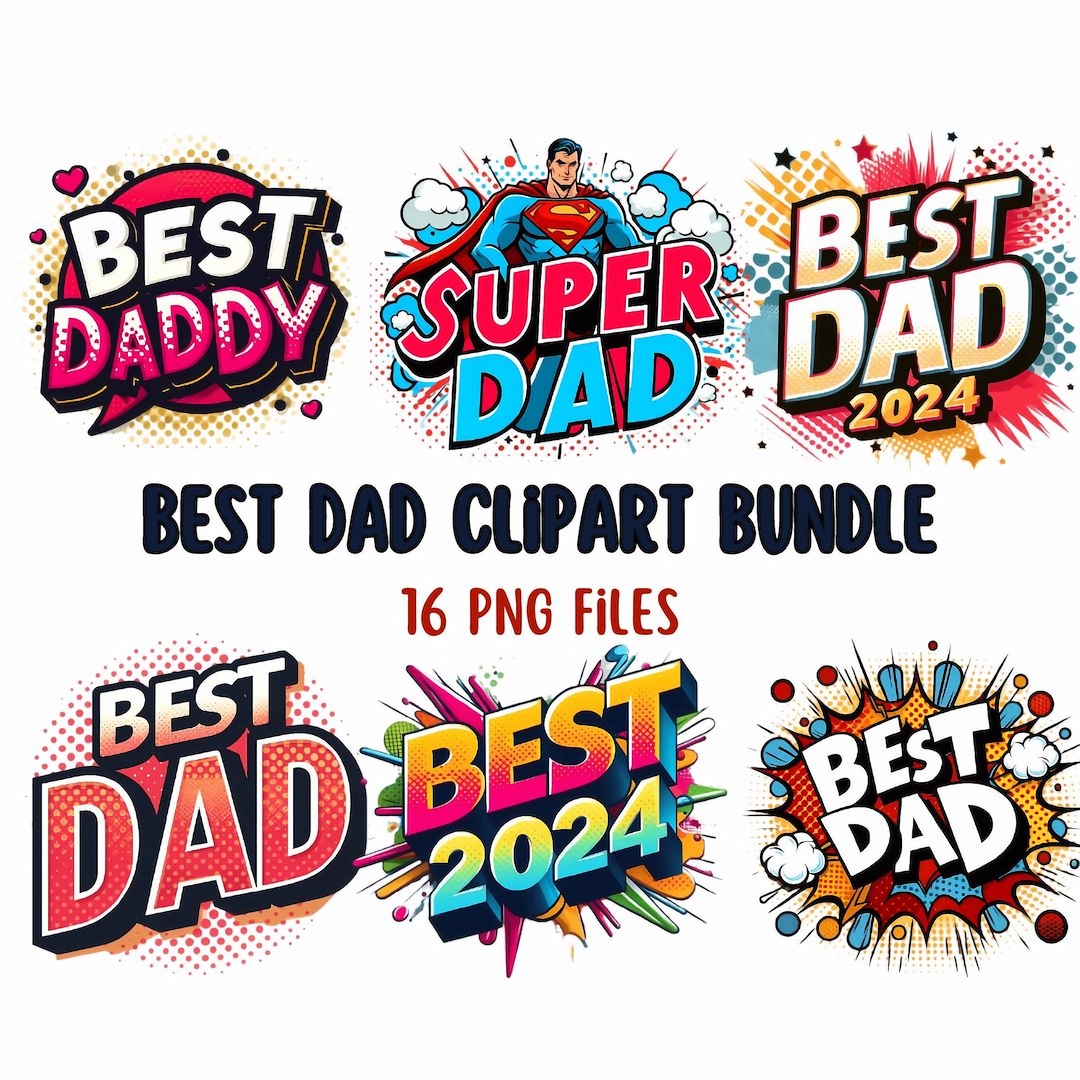 Father's Day Clipart Bundle.best Dad Clipart Set for T-shirt Stamp ...