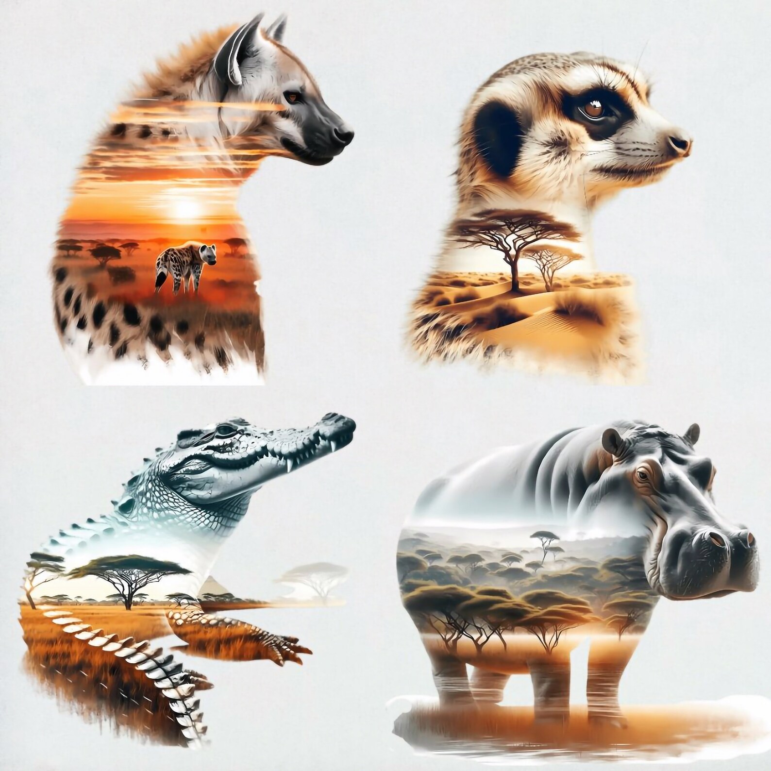 Safari Animals Clipart Bundle,africa Animals Clipart Set,wild Animals ...