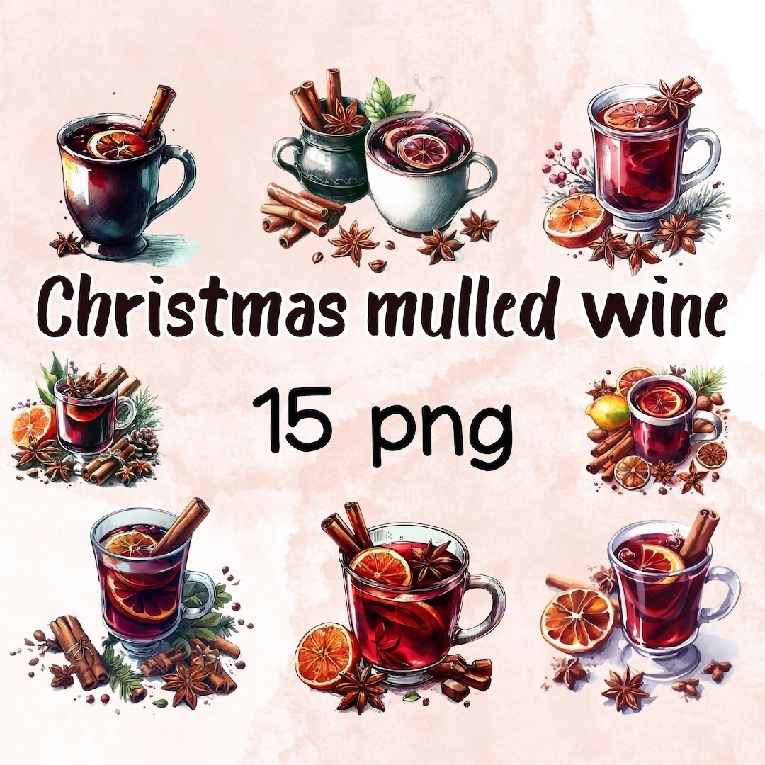 Mulled Wine Clipart in PNG Format, Digital Mulled Wine Clipart ...