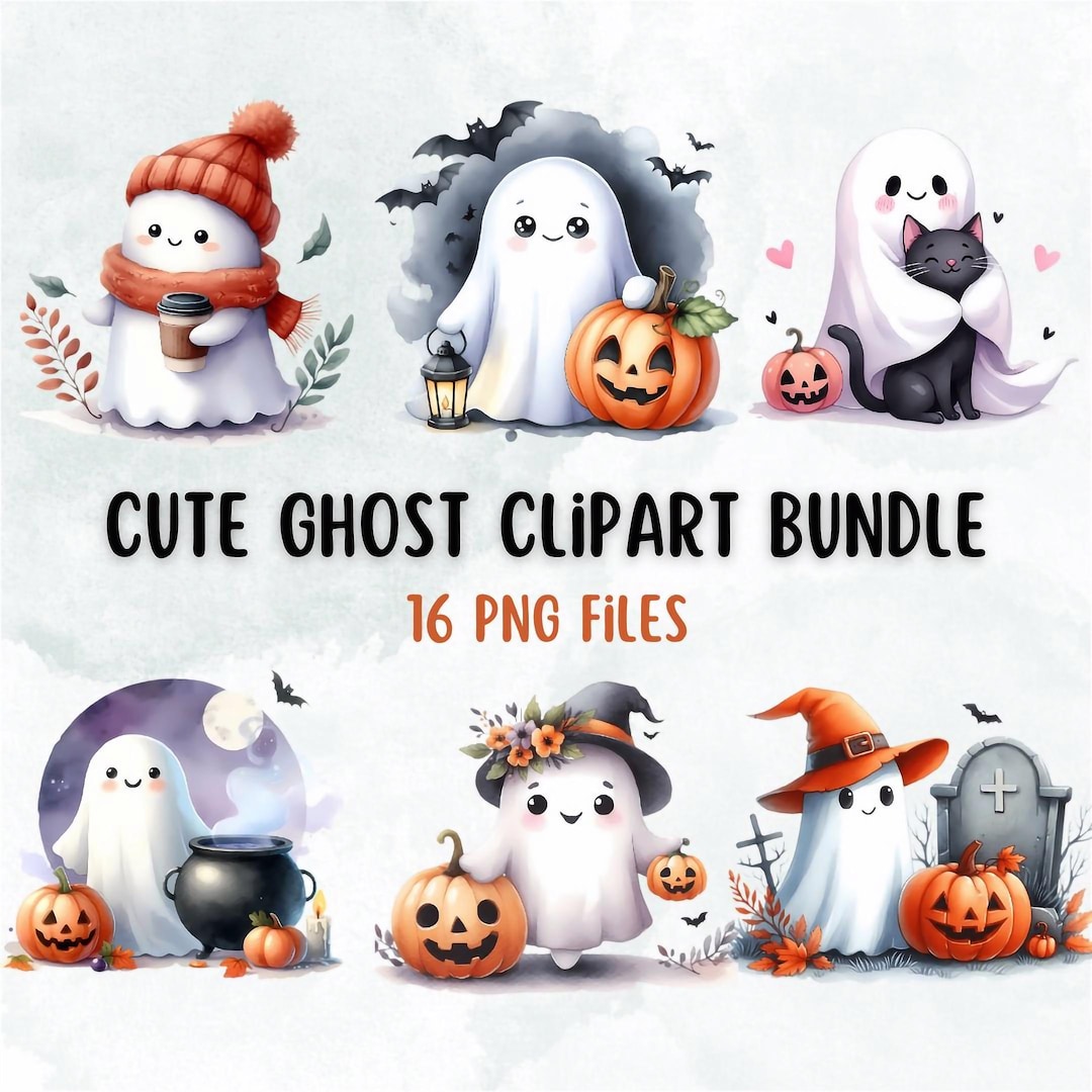 Clipart Bundle Cute Ghost. Ghost Png to Create Posters,ghost ...