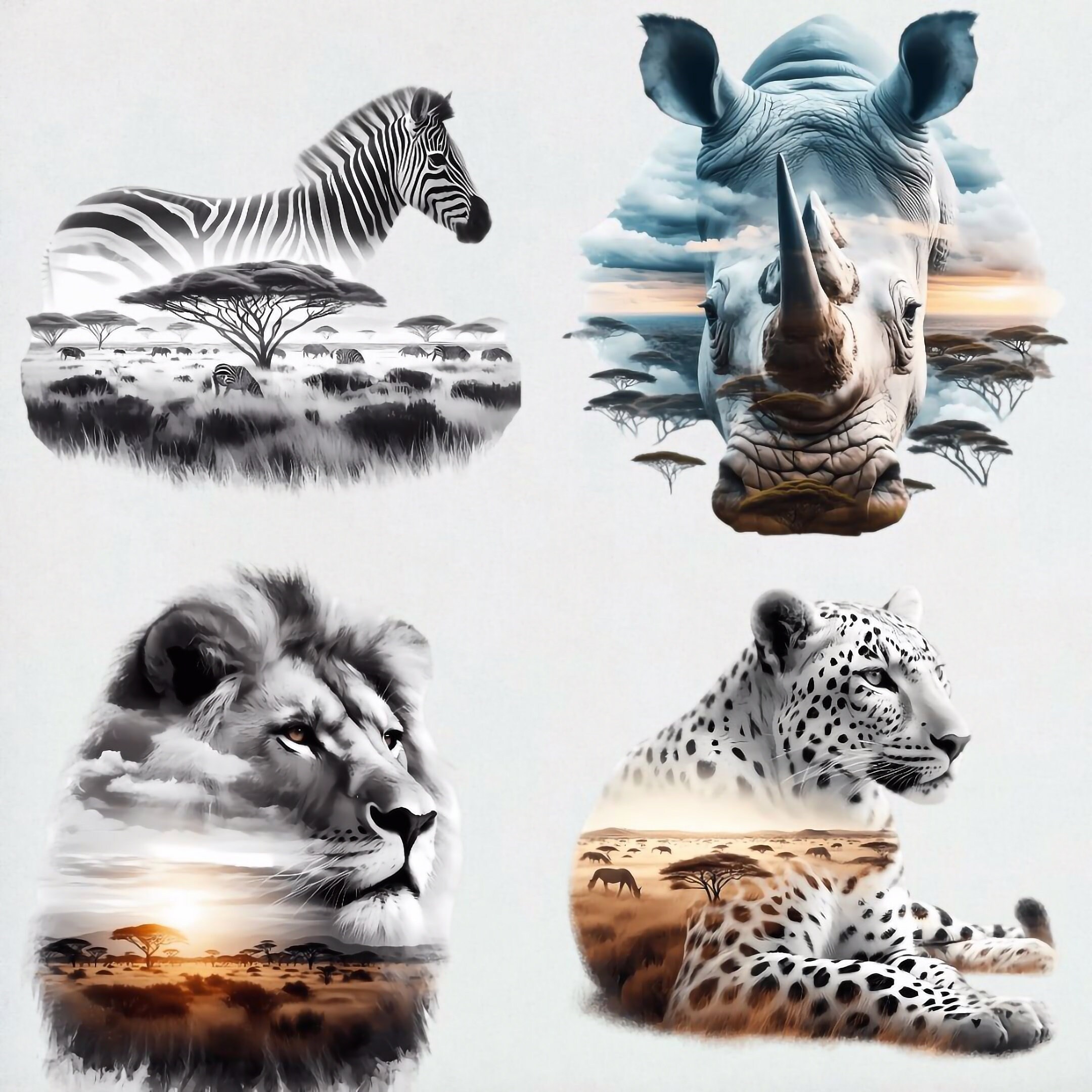 Safari Animals Clipart Bundle,africa Animals Clipart Set,wild Animals ...