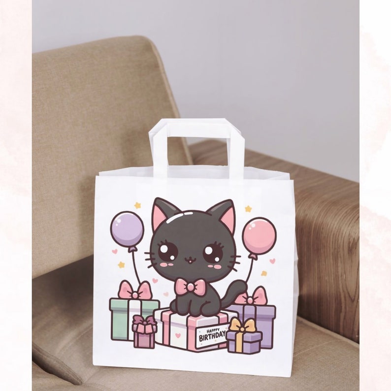 Birthday Cat Clipart Bundle,cute Black Kitten,watercolor Cat,cat ...