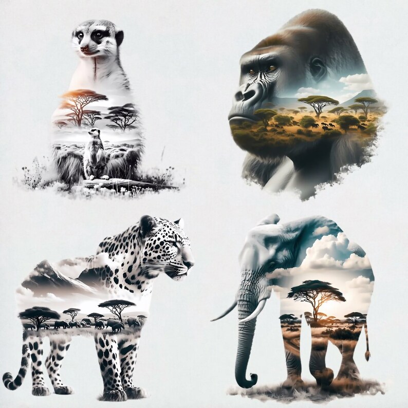 Safari Animals Clipart Bundle,africa Animals Clipart Set,wild Animals ...