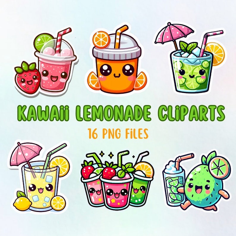 Kawaii Lemonade Cliparts Summer Drink Cliparts For Printing On T