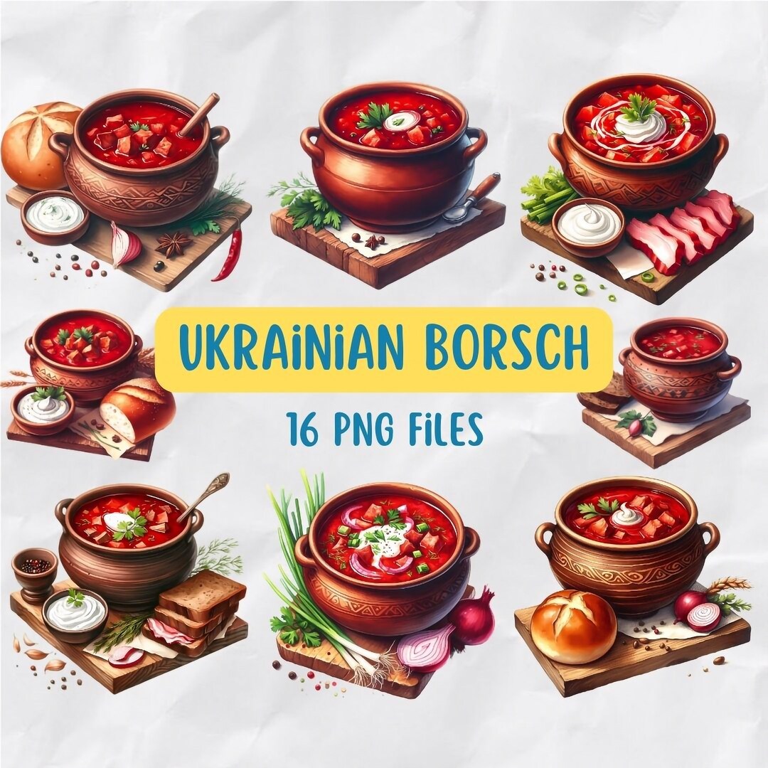 Ukrainian Borscht Png, Digital Clipart Borscht, National Ukrainian Food ...