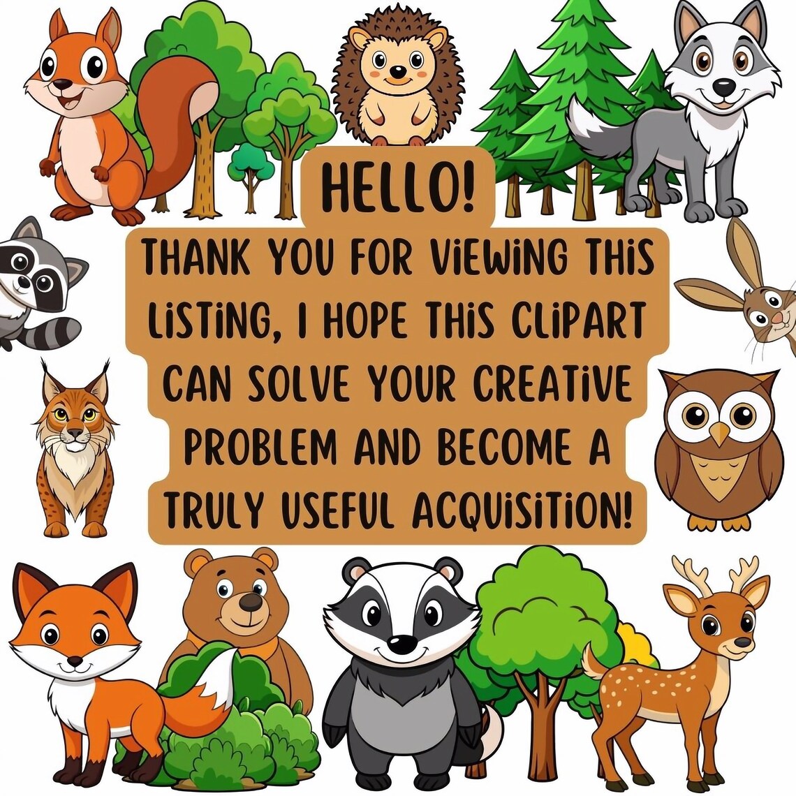 Cute Woodland Animals Clipart Bundle. Woodland Animals Png and Svg for ...