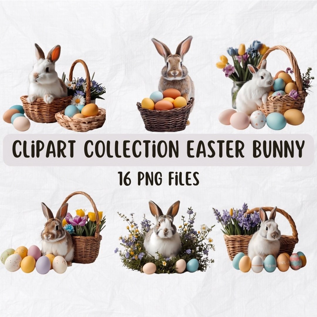 Easter Bunny Clipart Collection, Easter Clipart,easter Bunny Digital ...