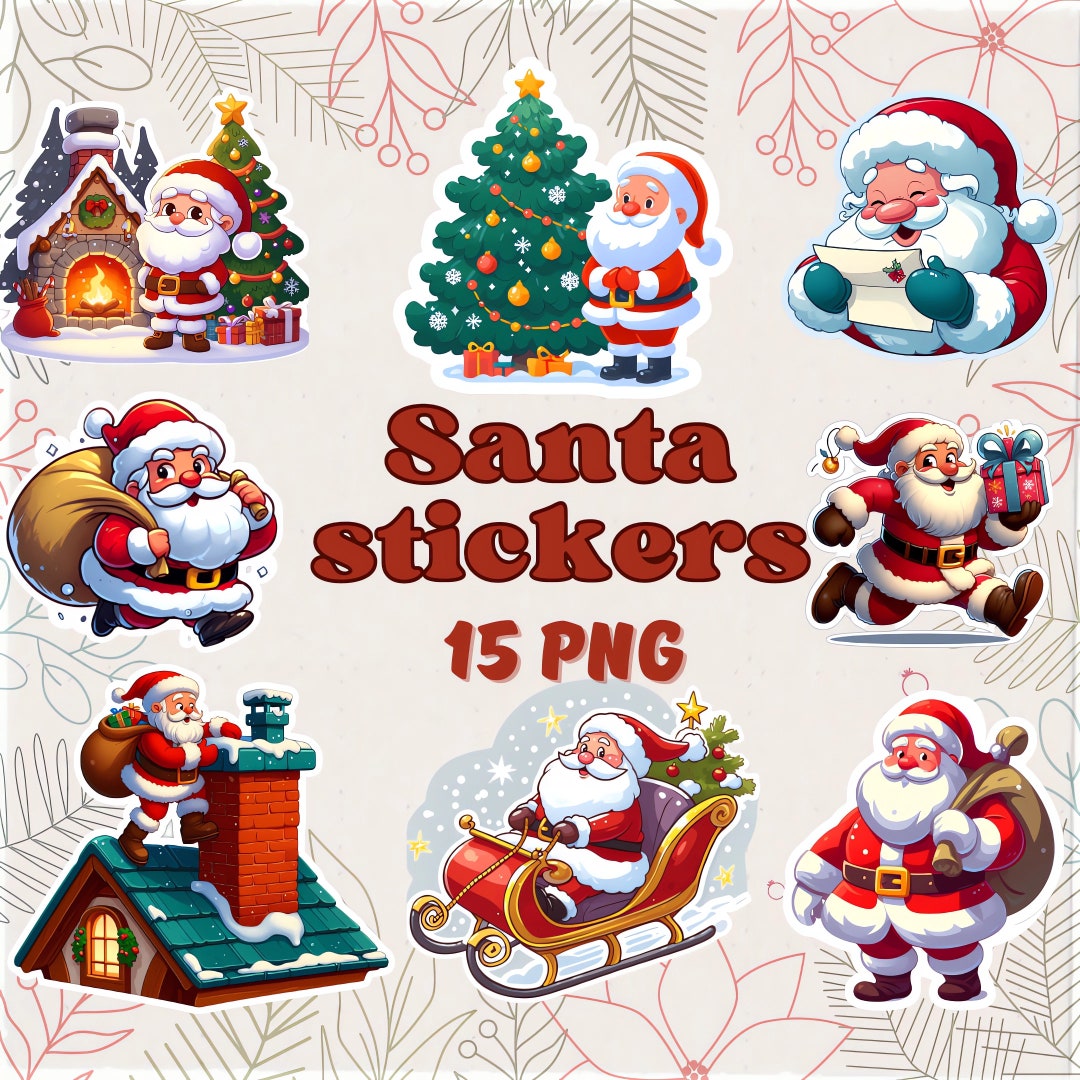 Santa Claus Clipart Set. Cute Santa Clipart, Santa Png to Create ...