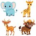 Bundle of Clipart Cute Safari Animals.african Animals Png and Svg to ...