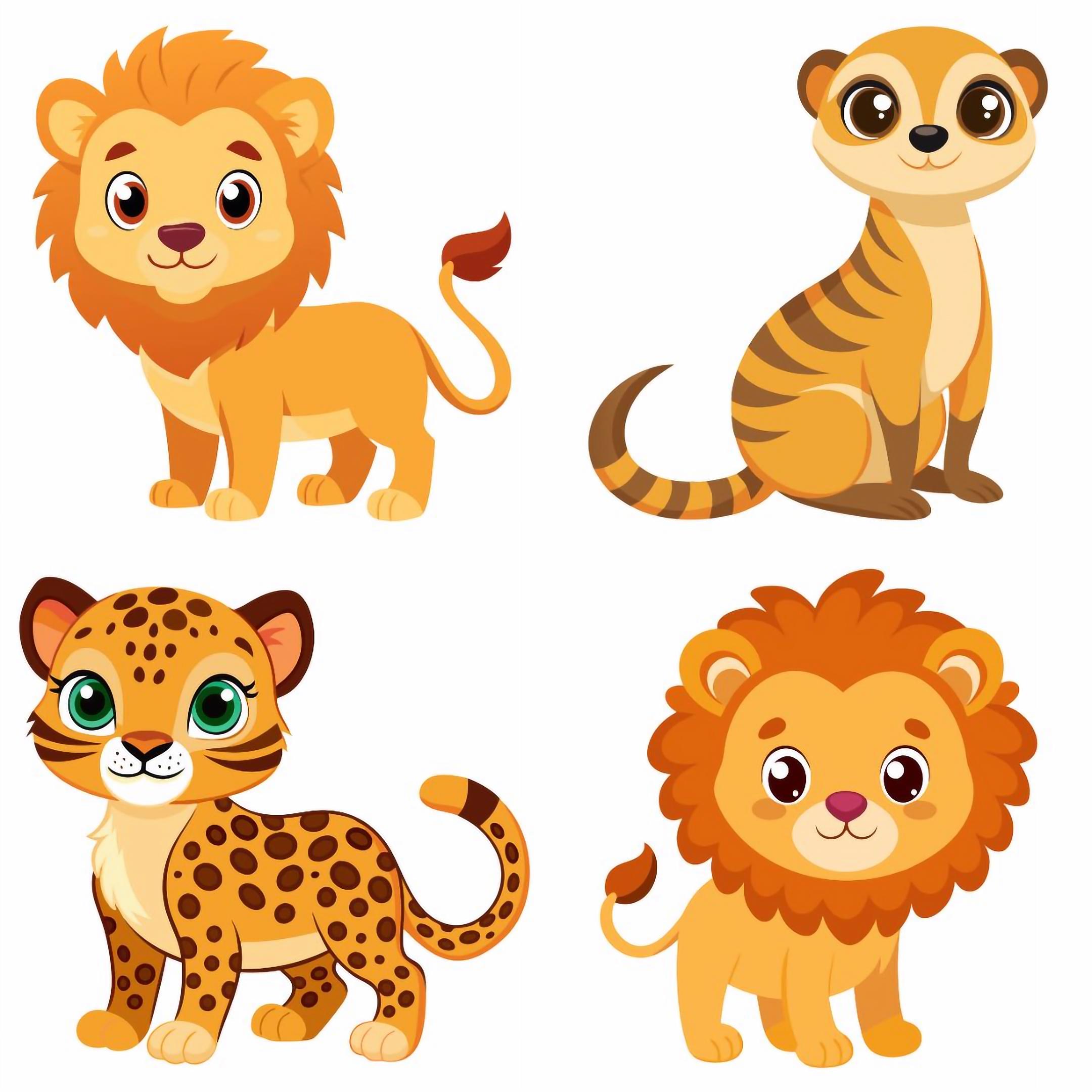 Bundle of Clipart Cute Safari Animals.african Animals Png and Svg to ...