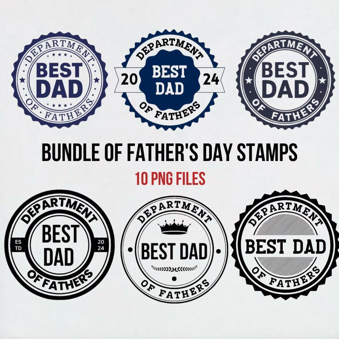 Bundle of Clipart in the Form of Stamps for Father's Day.set of Digital ...