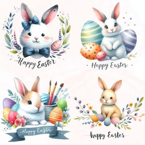 Happy Easter Clipart Bundle,easter Bunny,easter Bunny Digital Images ...