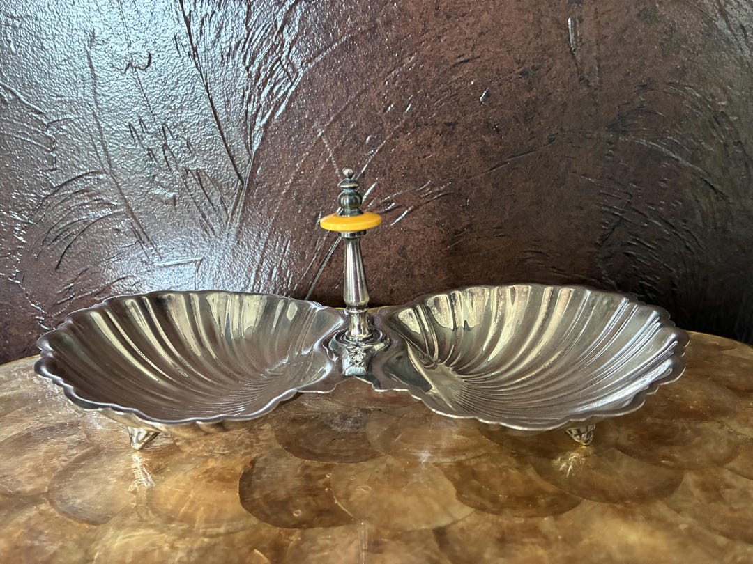 Footed Double Clam Shell Tray/ Dish - Etsy