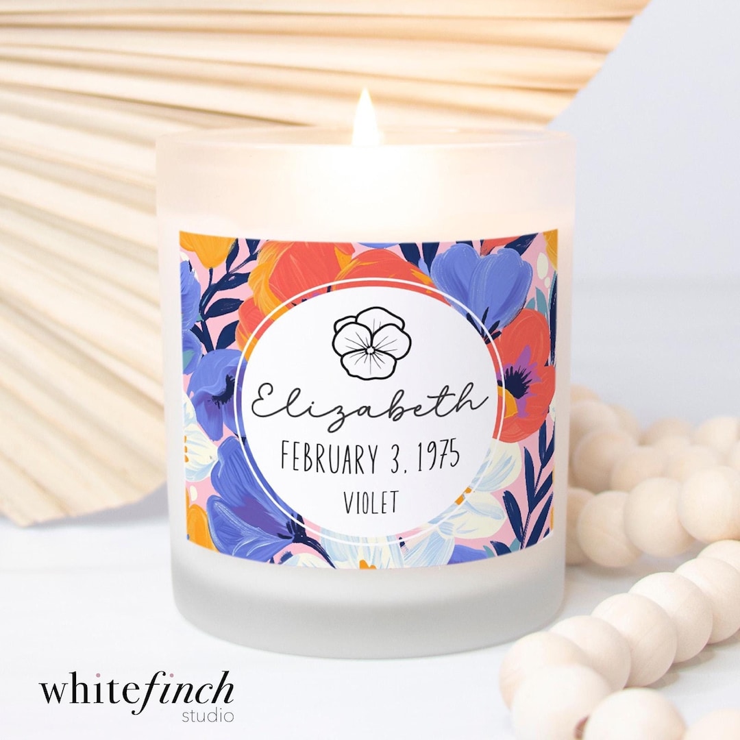 Personalized Birth Flower Candle: Custom Birthday Gift - Etsy