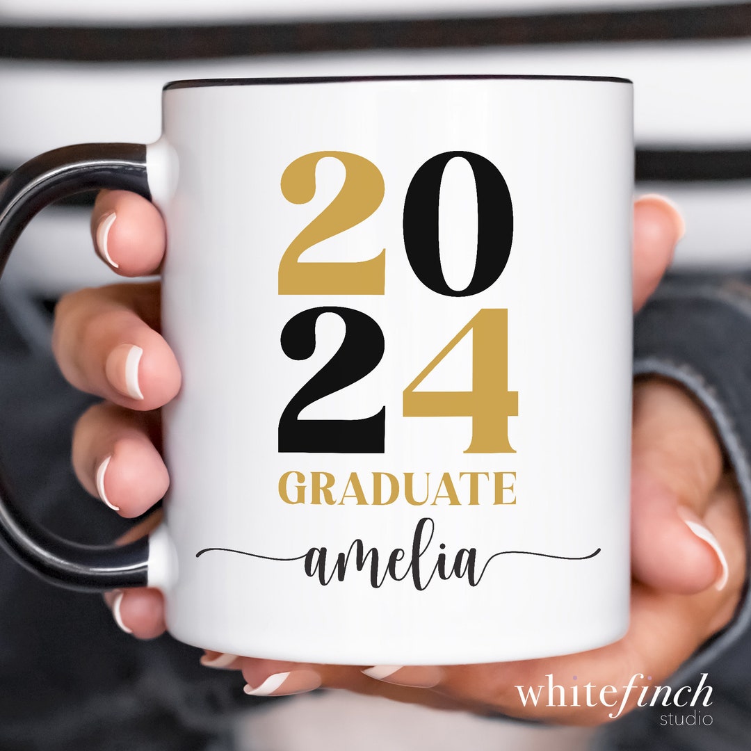 Personalized Graduation Year Mug, Graduate Name Glass Mug, College ...