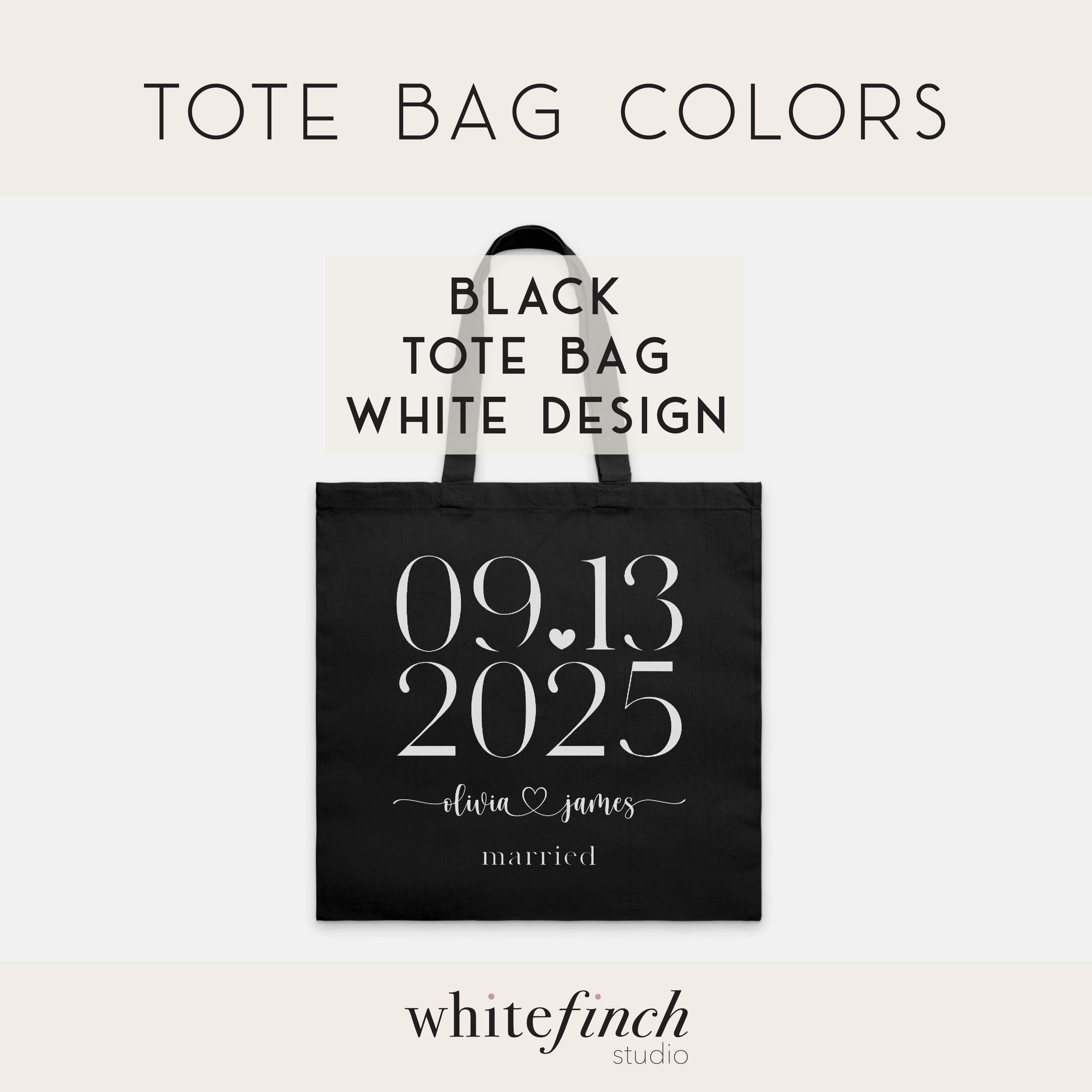 Personalized Wedding Date Canvas Tote Bag, Mr. & Mrs. Gift - Etsy
