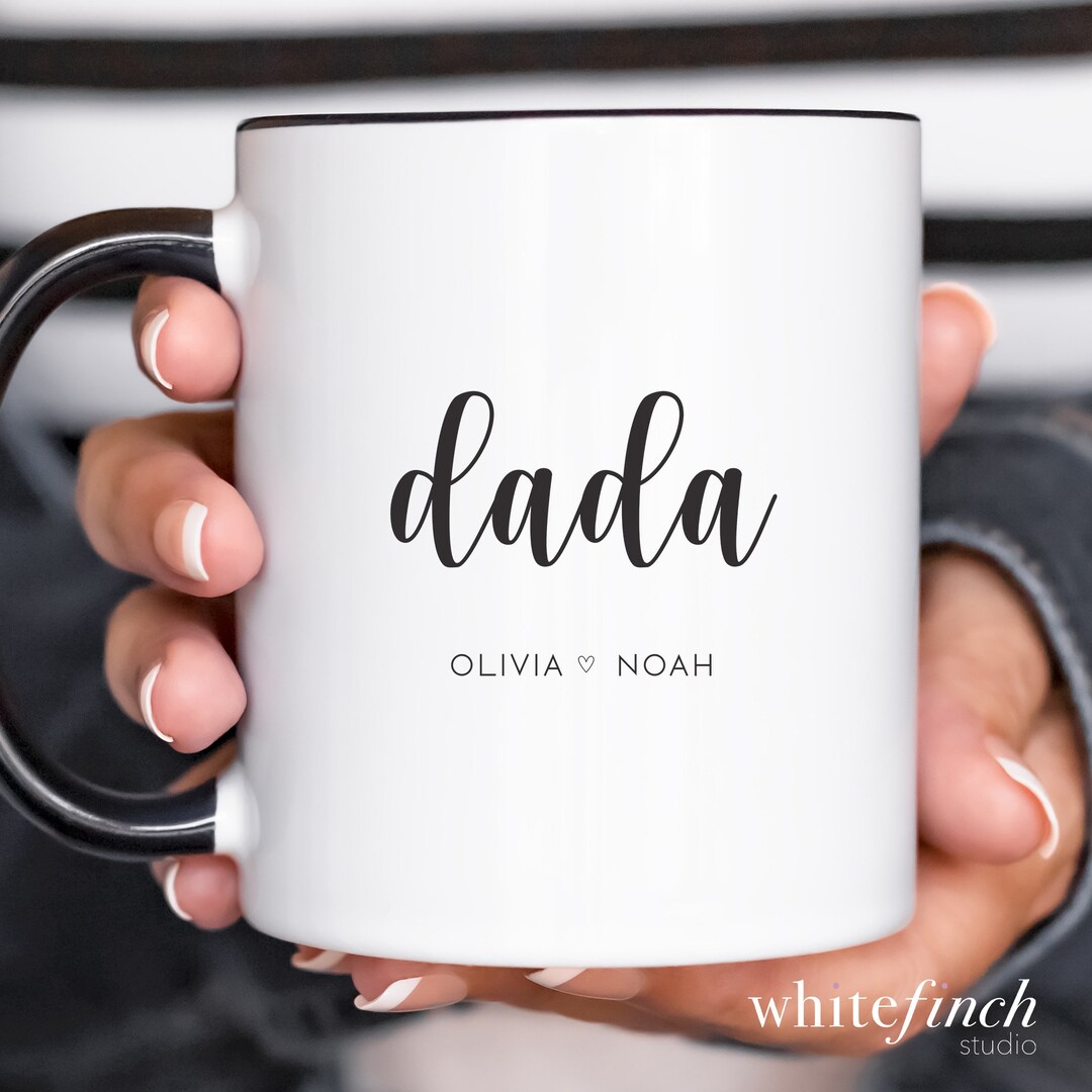 Personalized Dada Mug Gift, Dada Name Year Coffee Cup, Custom Father's ...