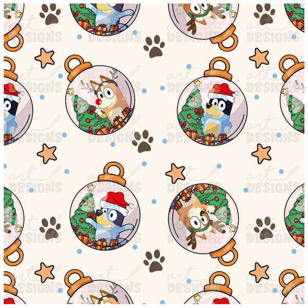Bluey Christmas Seamless Pattern - Etsy