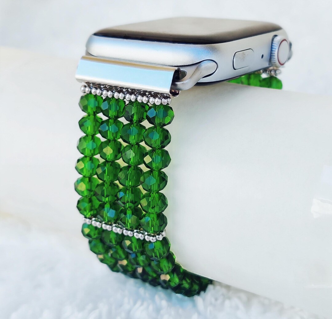 Handmade Green Crystal Apple Watch Band: Gemstone Jewelry Strap - Etsy