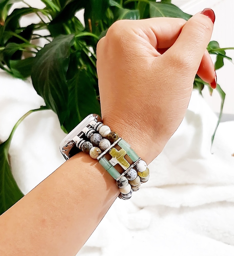 Aventurine Opal Jade Apple Watch Band: Natural Stone Iwatch Strap - Etsy