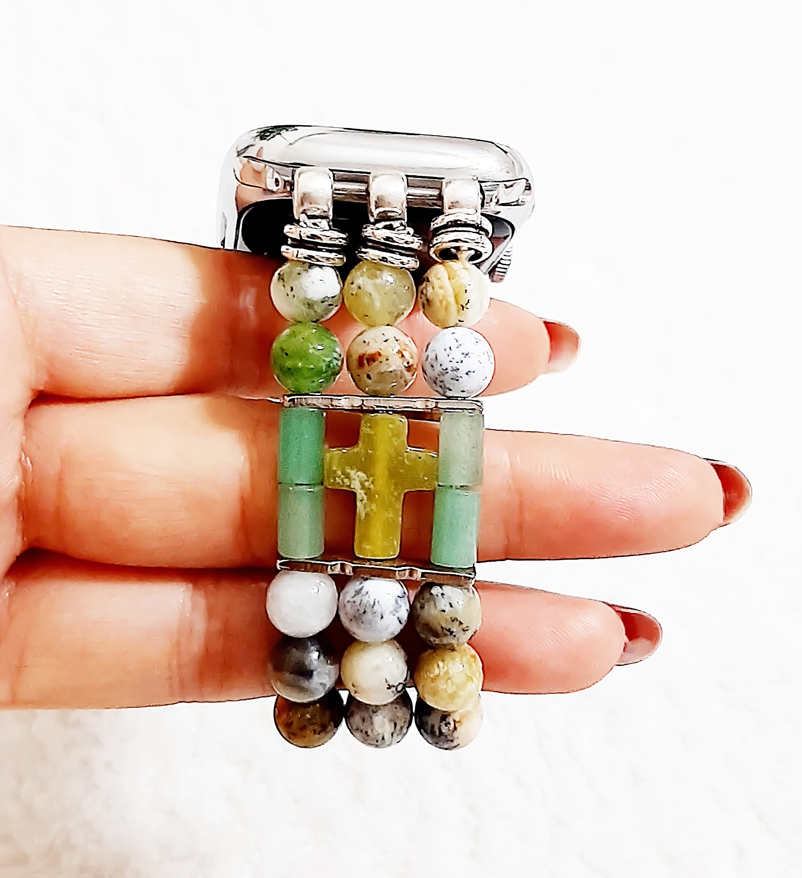 Aventurine Opal Jade Apple Watch Band: Natural Stone Iwatch Strap - Etsy