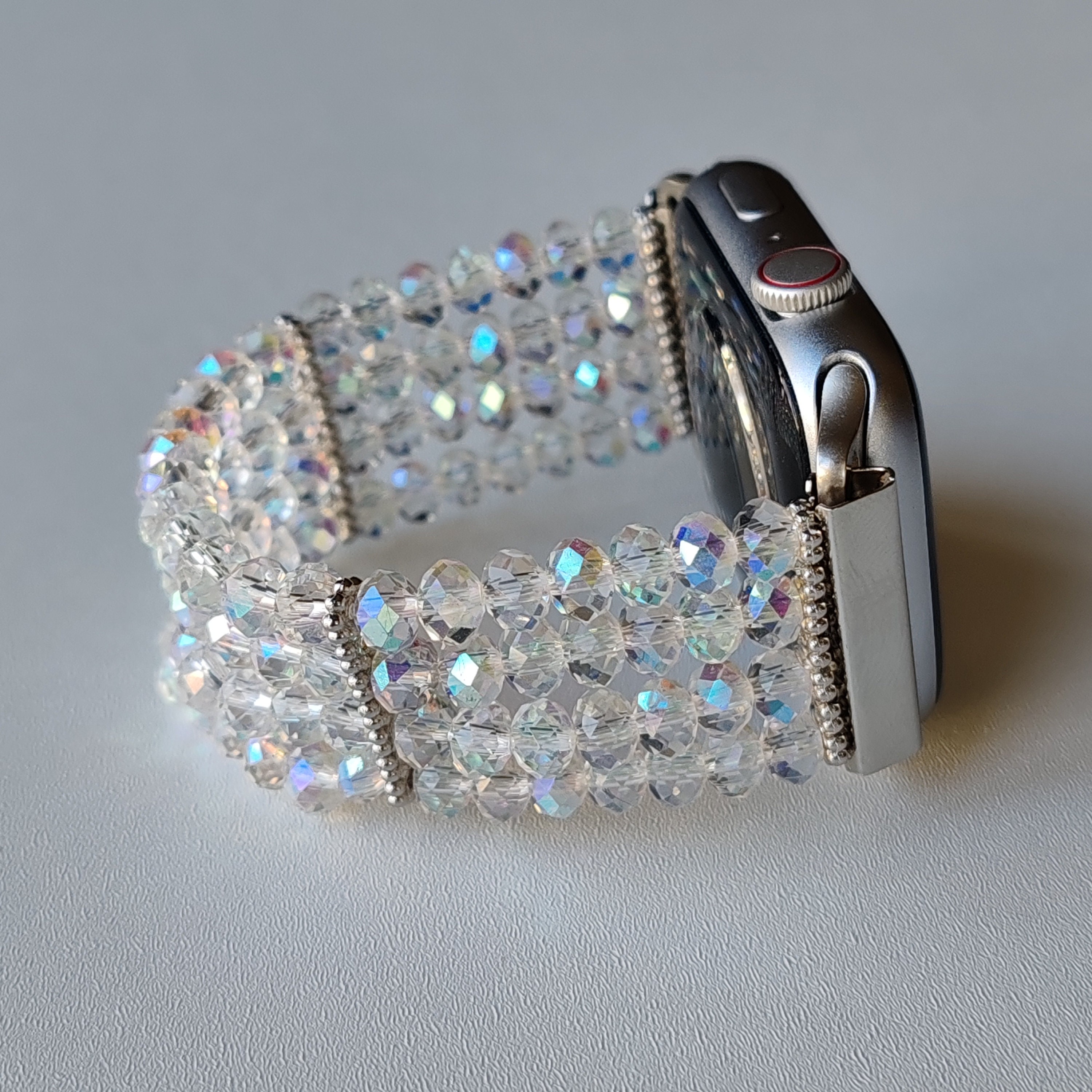 Handmade Crystal Apple Watch Band: Gemstone Beaded Strap - Etsy