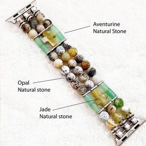 Aventurine Opal Jade Apple Watch Band: Natural Stone Iwatch Strap - Etsy